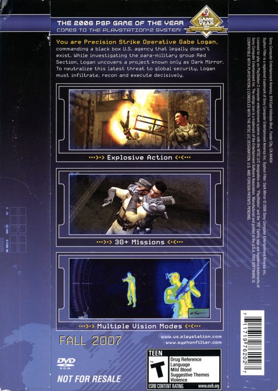 Syphon Filter: Dark Mirror cover or packaging material - MobyGames