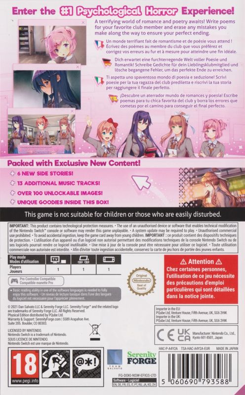 Doki Doki Literature Club Plus! cover or packaging material - MobyGames