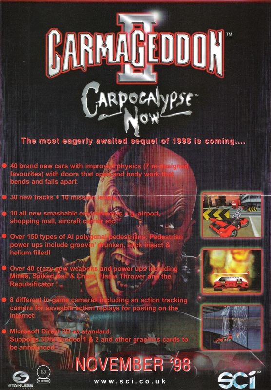 Carmageddon 2: Carpocalypse Now cover or packaging material - MobyGames