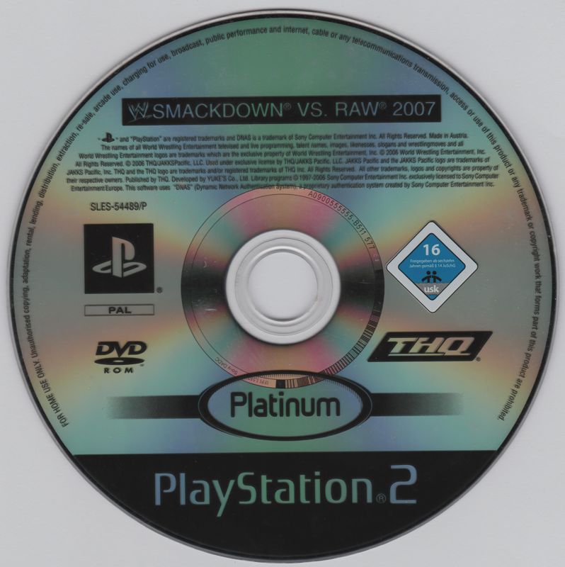 WWE Smackdown vs. Raw 2007 cover or packaging material - MobyGames