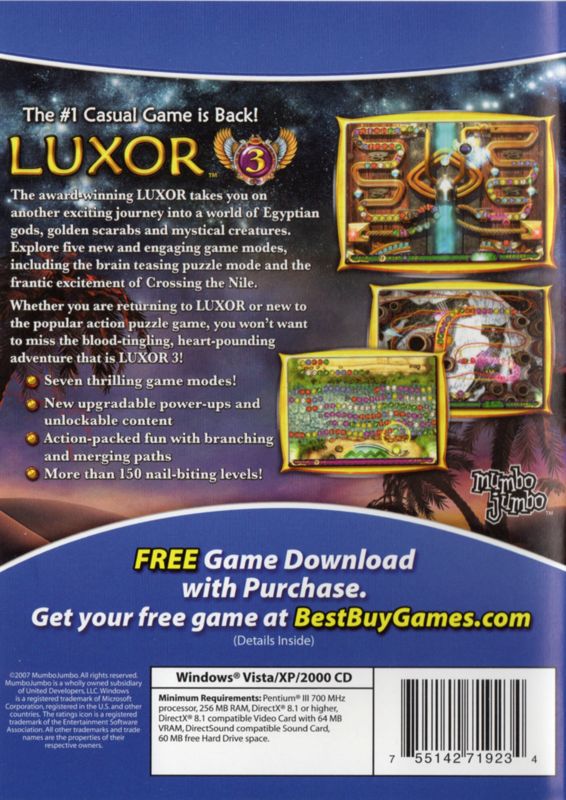 Luxor 3 cover or packaging material - MobyGames