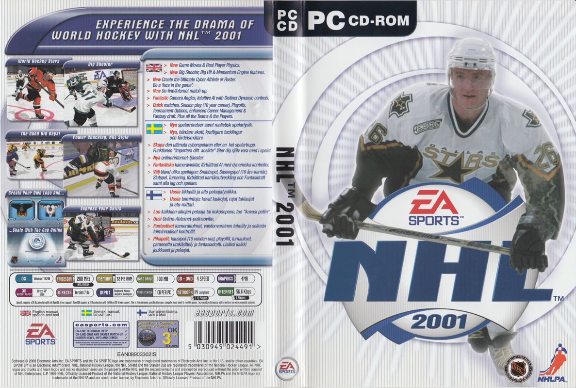 NHL 2001 cover or packaging material - MobyGames