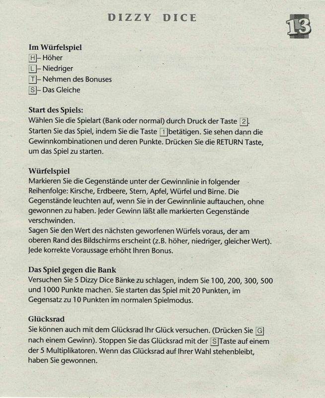 Dizzy Dice cover or packaging material - MobyGames