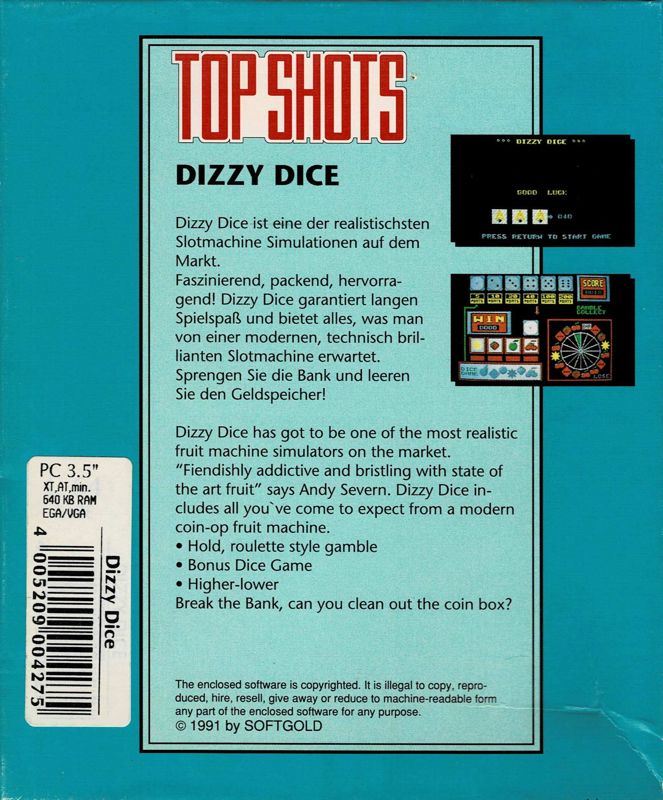 Dizzy Dice cover or packaging material - MobyGames