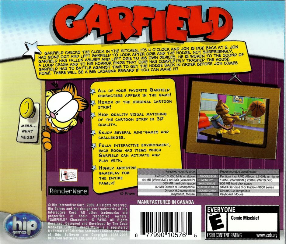 Garfield cover or packaging material - MobyGames