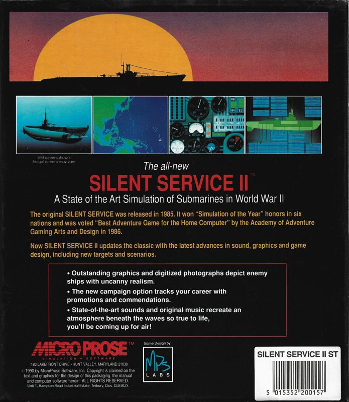 Silent Service II cover or packaging material - MobyGames