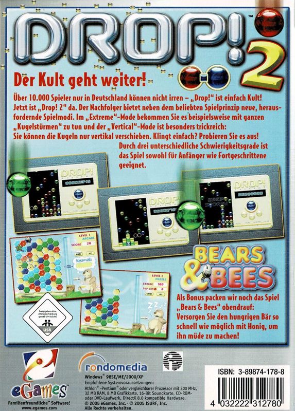 eGames Doppelpack: Drop! 2 - Bees & Bears cover or packaging material ...