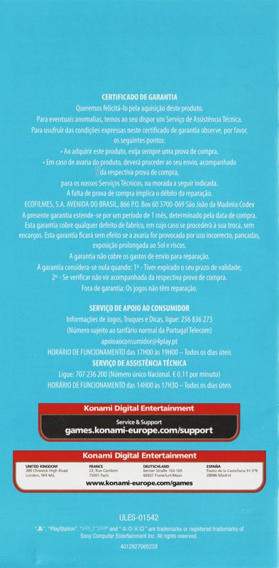 PES 2012: Pro Evolution Soccer cover or packaging material - MobyGames