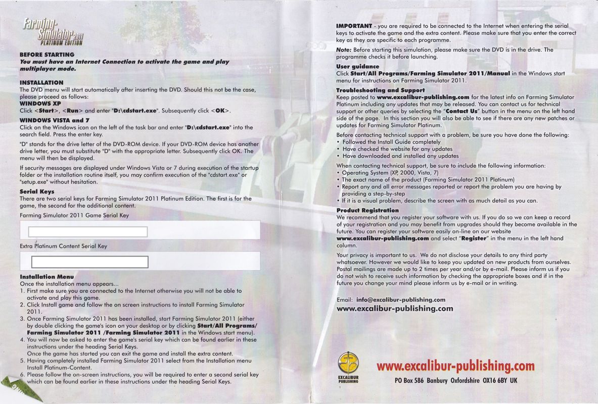 Farming-Simulator 2011: Platinum Edition cover or packaging material ...