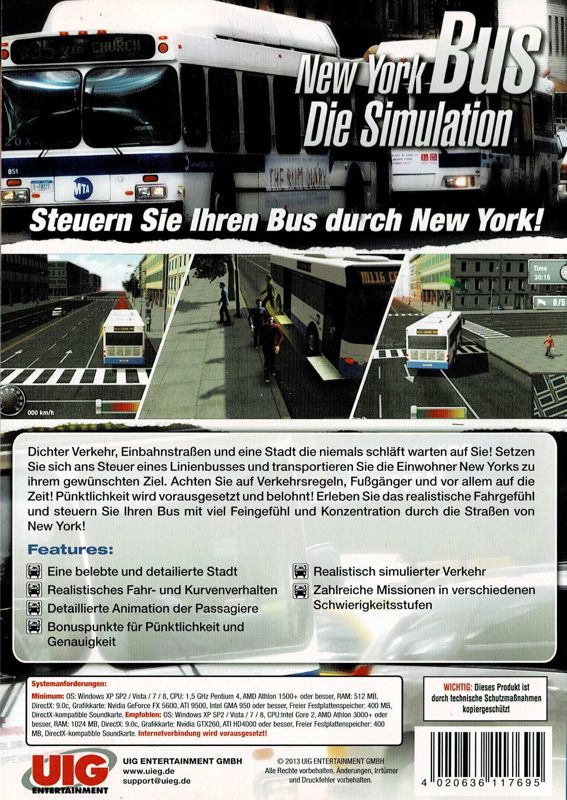 New York Bus Simulator cover or packaging material - MobyGames
