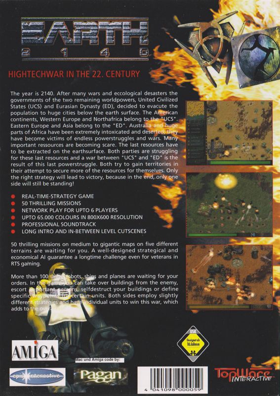 Earth 2140 cover or packaging material - MobyGames