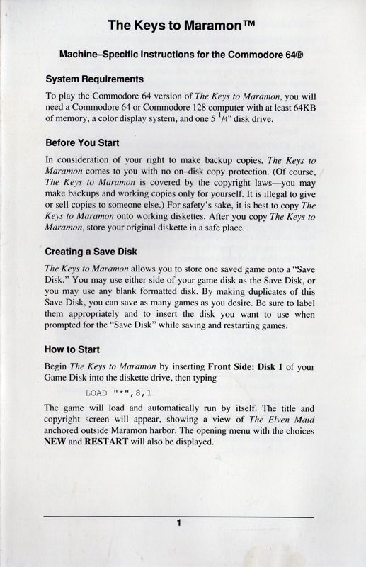 The Keys to Maramon cover or packaging material - MobyGames