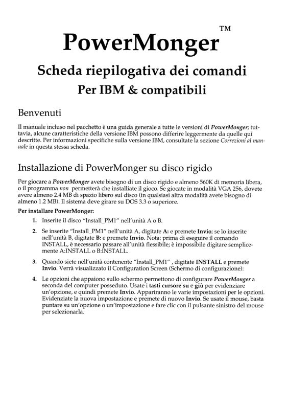 PowerMonger cover or packaging material - MobyGames