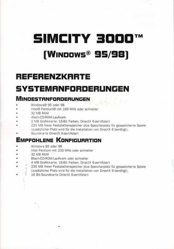 SimCity 3000: Holiday Edition cover or packaging material - MobyGames