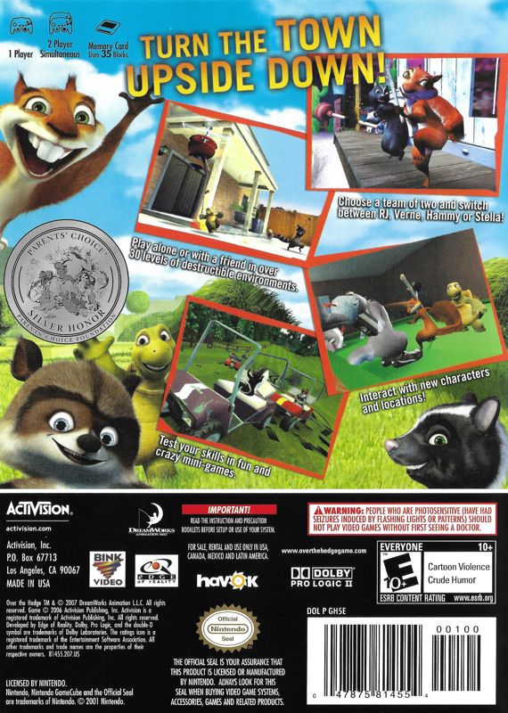 Over the Hedge cover or packaging material - MobyGames