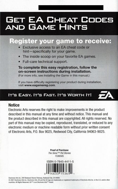 The Sims: Pet Stories cover or packaging material - MobyGames