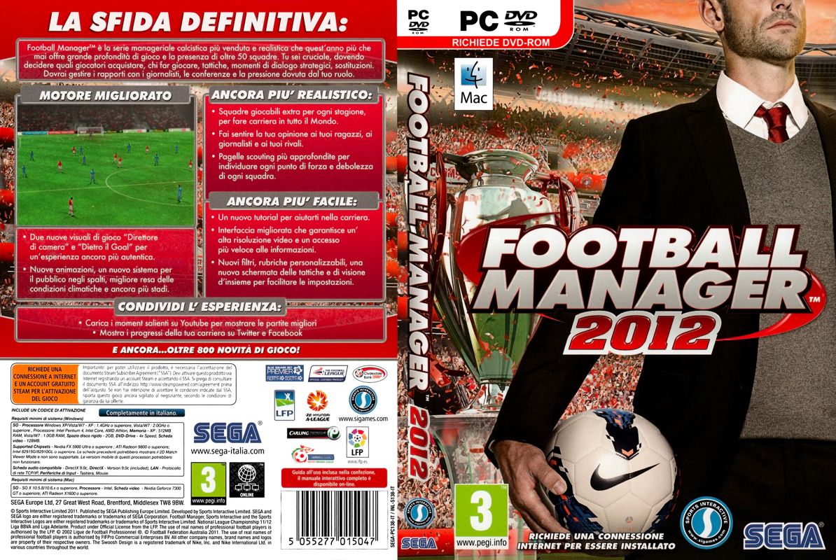 Football Manager 2012 cover or packaging material - MobyGames