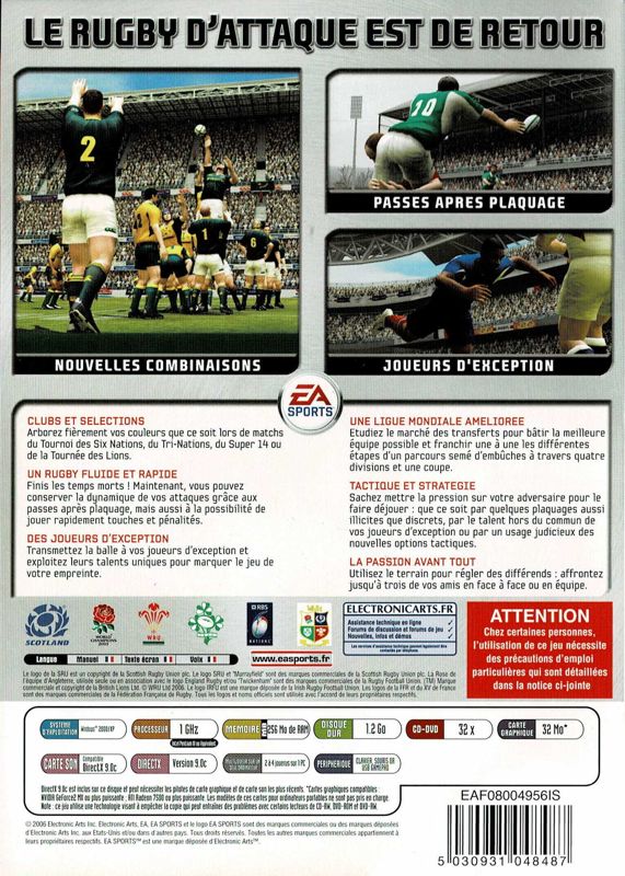 Rugby 06 cover or packaging material - MobyGames