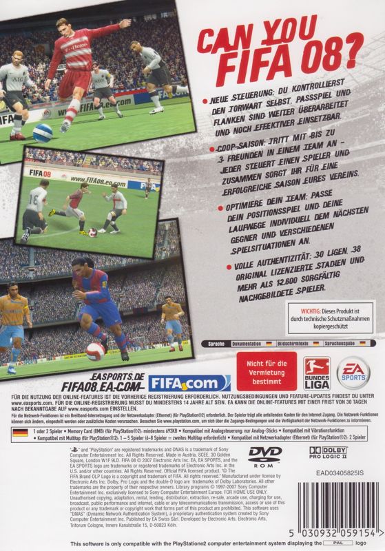 FIFA Soccer 08 cover or packaging material - MobyGames