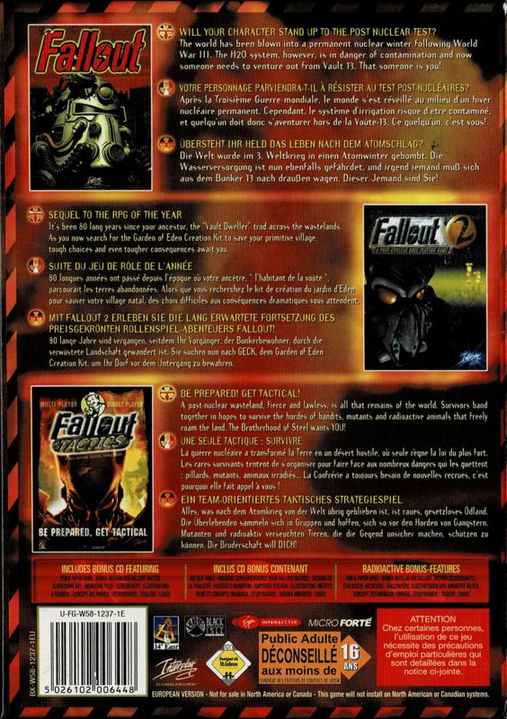 Fallout Radioactive cover or packaging material - MobyGames