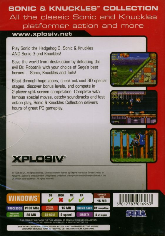 Sonic & Knuckles Collection cover or packaging material - MobyGames