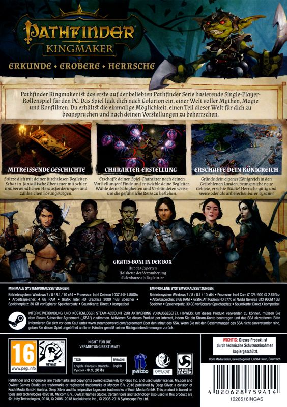 Pathfinder: Kingmaker (Special Edition) cover or packaging material ...