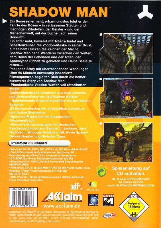 Shadow Man cover or packaging material - MobyGames