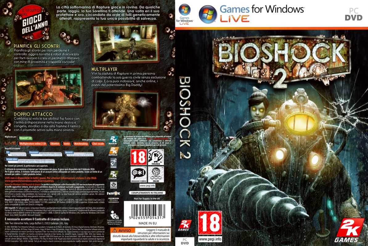 BioShock 2 cover or packaging material - MobyGames