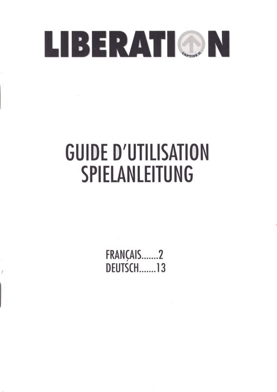 Liberation: Captive II cover or packaging material - MobyGames