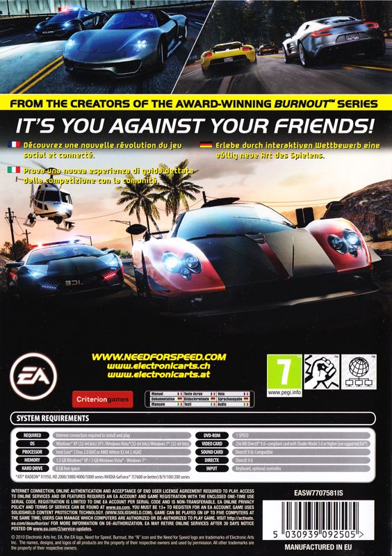 Need for Speed: Hot Pursuit cover or packaging material - MobyGames