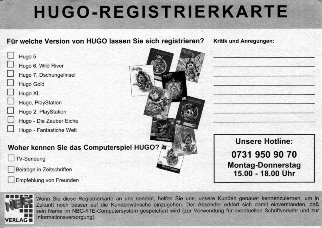 Hugo 5 cover or packaging material - MobyGames