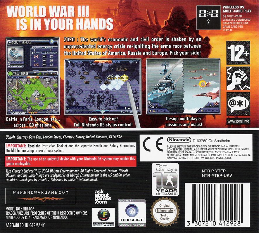 Tom Clancy's EndWar cover or packaging material - MobyGames