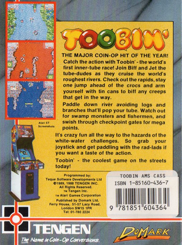 Toobin' cover or packaging material - MobyGames