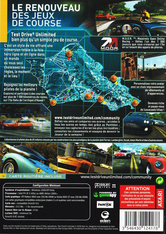 Test Drive Unlimited cover or packaging material - MobyGames