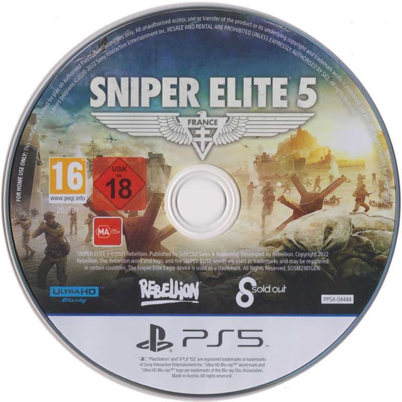 Sniper Elite 5: France cover or packaging material - MobyGames