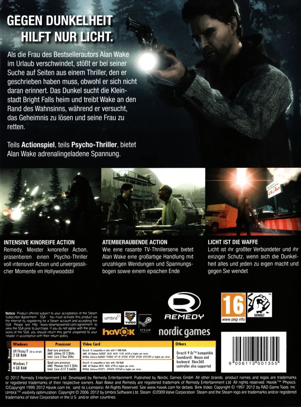 Alan Wake (Collector's Edition) cover or packaging material - MobyGames