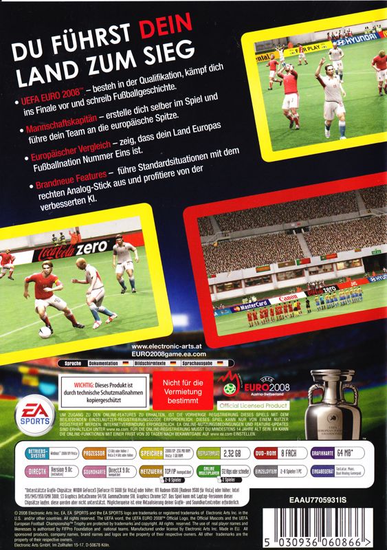 UEFA Euro 2008 cover or packaging material - MobyGames