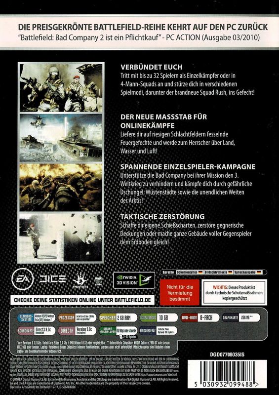 Battlefield: Bad Company 2 cover or packaging material - MobyGames