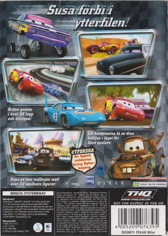 Disney•Pixar Cars cover or packaging material - MobyGames