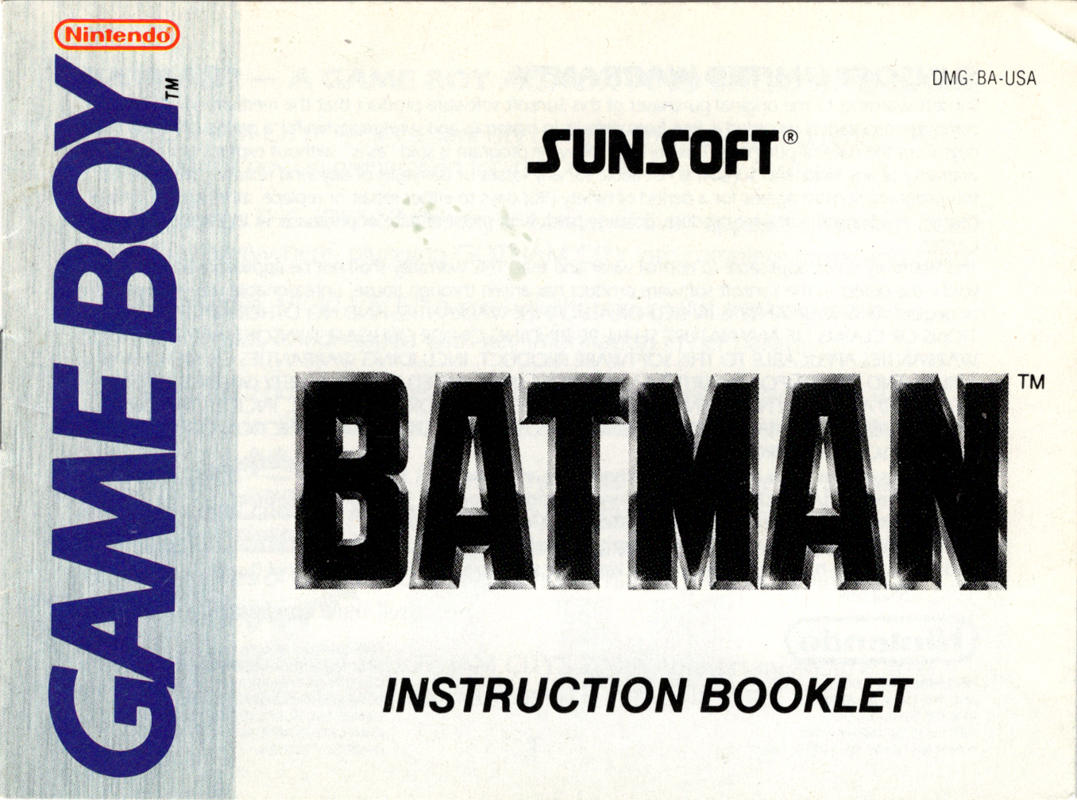 Batman: The Video Game cover or packaging material - MobyGames