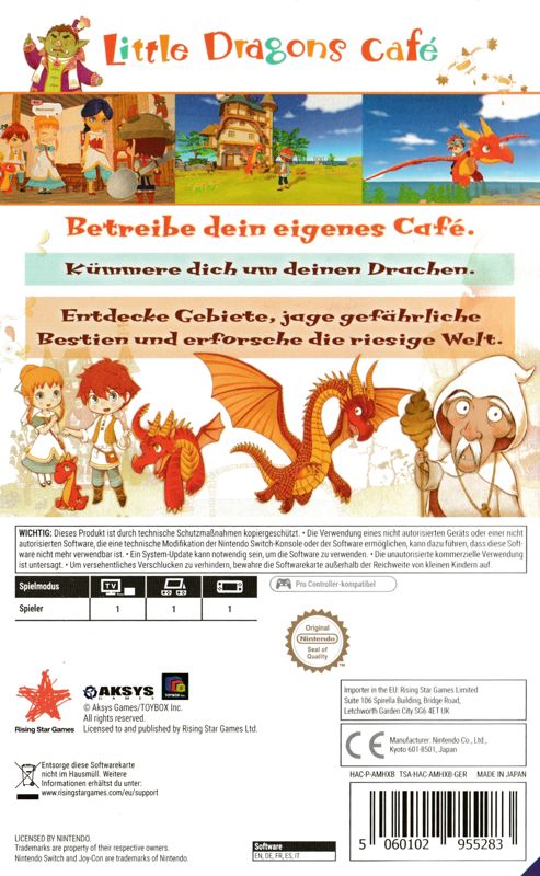 Little Dragons Café cover or packaging material - MobyGames