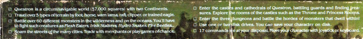 Questron cover or packaging material - MobyGames