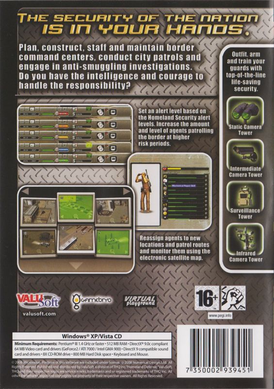 Homeland Defense: National Security Patrol cover or packaging material ...