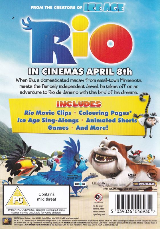 Copertina Del Dvd Rio