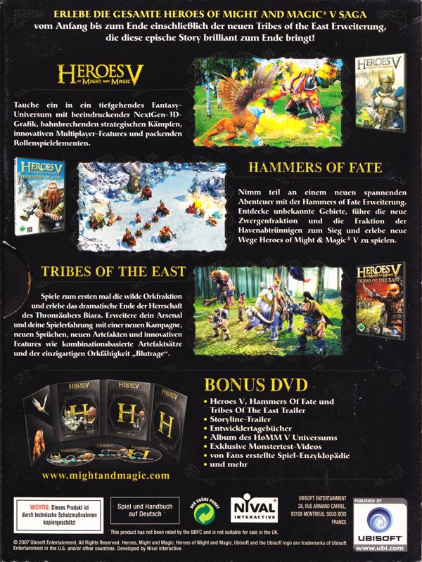 Heroes of Might and Magic V: Gold Edition cover or packaging material ...