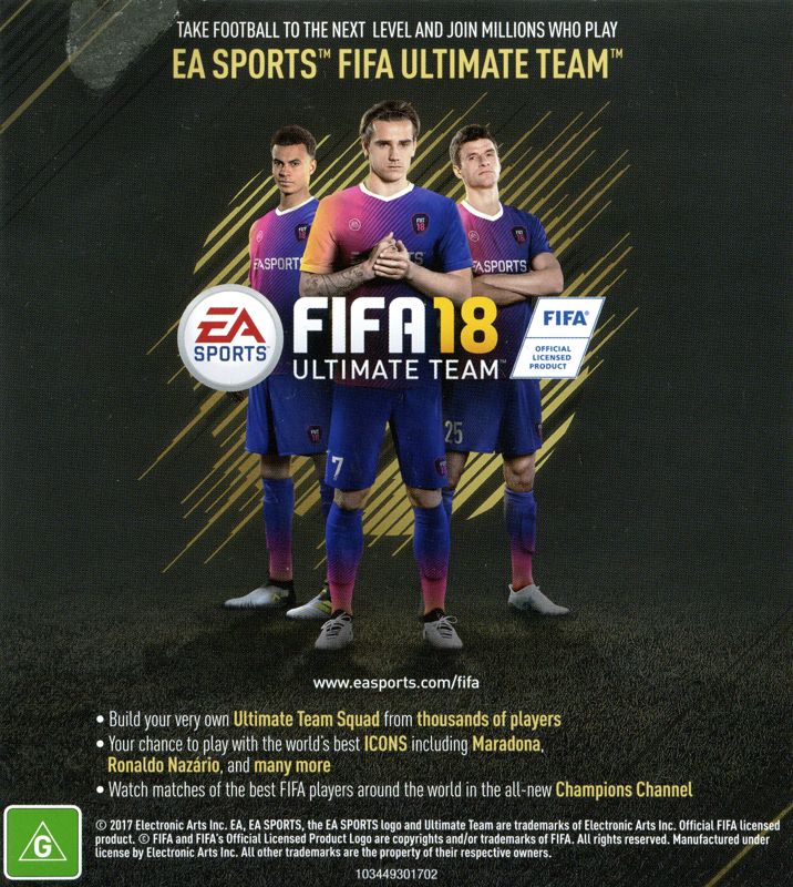 FIFA 18 cover or packaging material - MobyGames