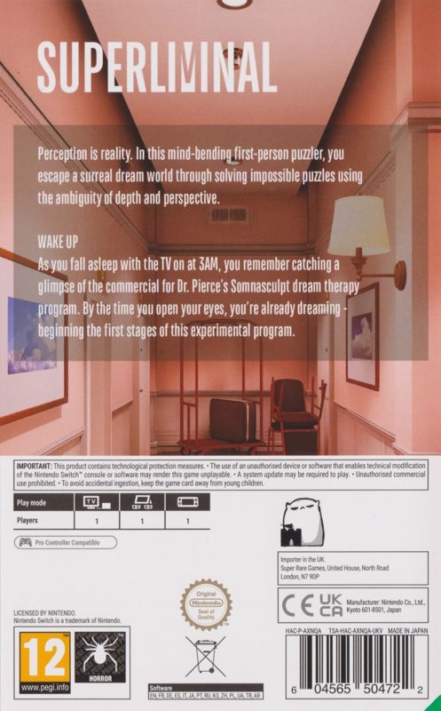 Superliminal cover or packaging material - MobyGames