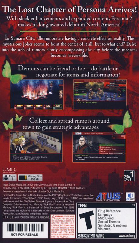 Shin Megami Tensei: Persona 2 - Innocent Sin cover or packaging ...