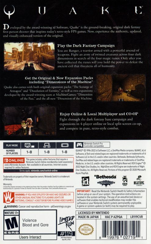 Quake cover or packaging material - MobyGames