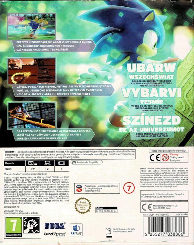 Sonic Colors: Ultimate cover or packaging material - MobyGames